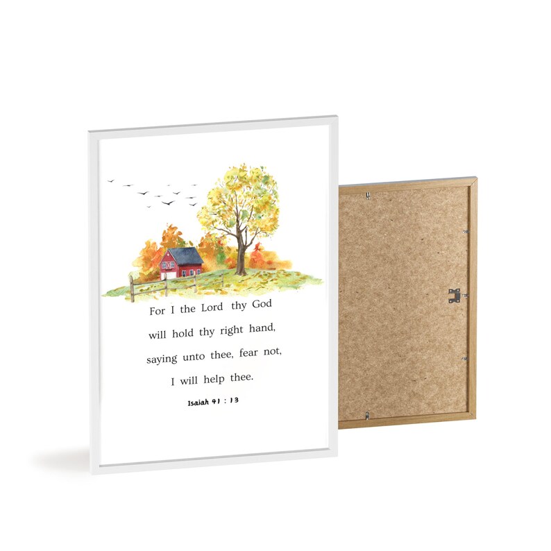 Bible Verse Isaiah 41:13 Wall Art Posters With Wooden Frame, Wall Art ...