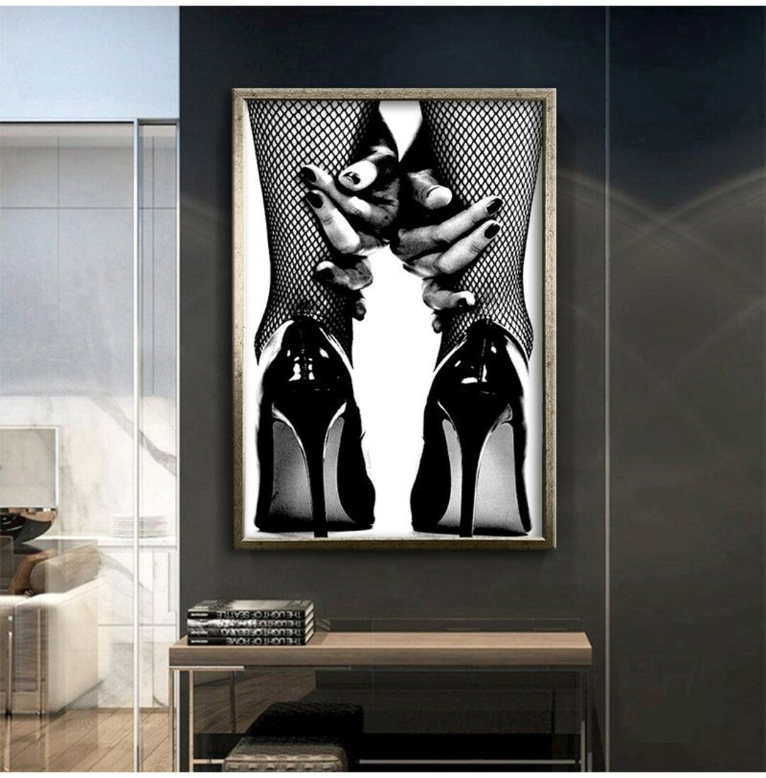 Fishnet Stockings and Heels Sexy Woman Canvas Print Wall Decor, Wall ...