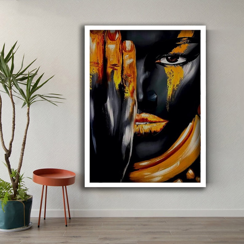 African Woman Abstract Design Canvas Print Painting Wall Art - Etsy