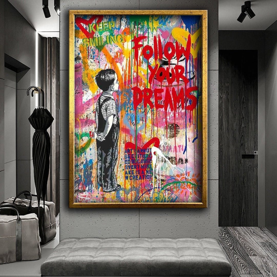 Street Art Graffiti and Child, Street Art Canvas Decor, Free Street Art ...