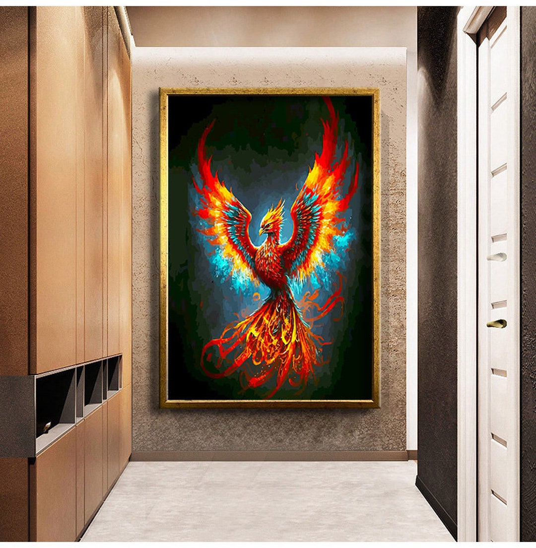 Modern Design Emerald Phoenix Canvas Painting Wall Painting, Canvas ...