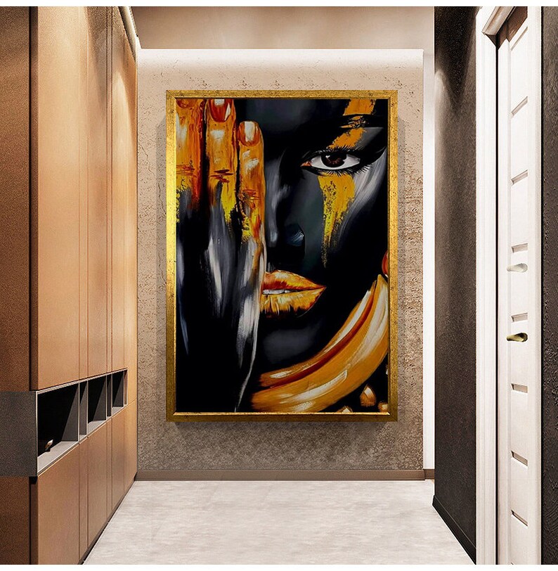 African Woman Abstract Design Canvas Print Painting Wall Art - Etsy