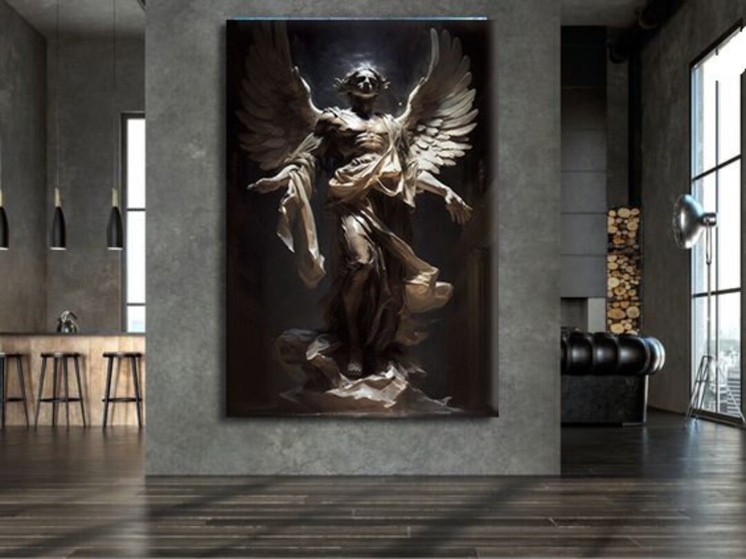 Winged Man Ancient Roman Statue Canvas Print Wall Painting , Wall Art ...
