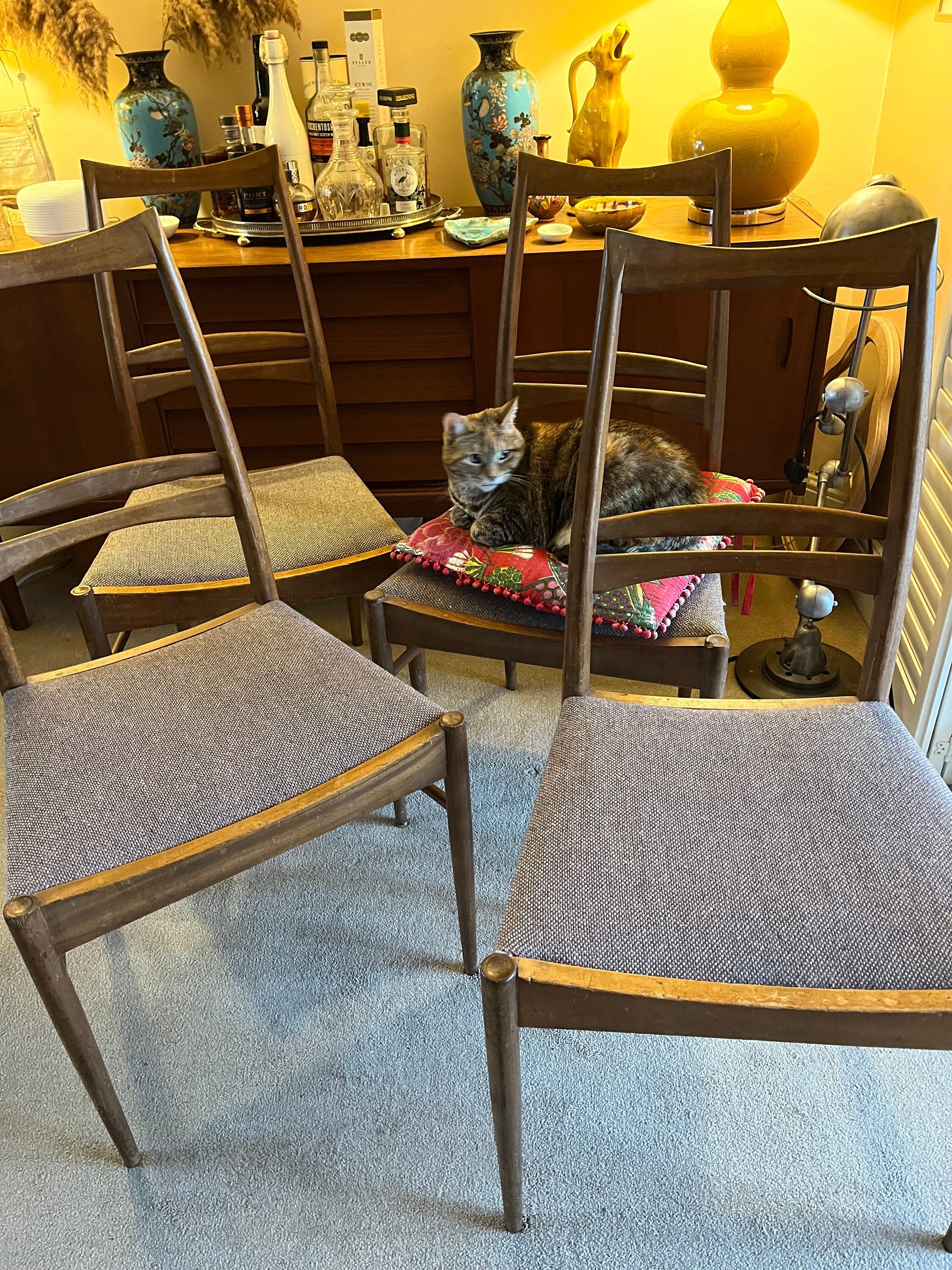 Mid Century Modern Swedish Dining Chairs X4, Probably Troed Designed by ...