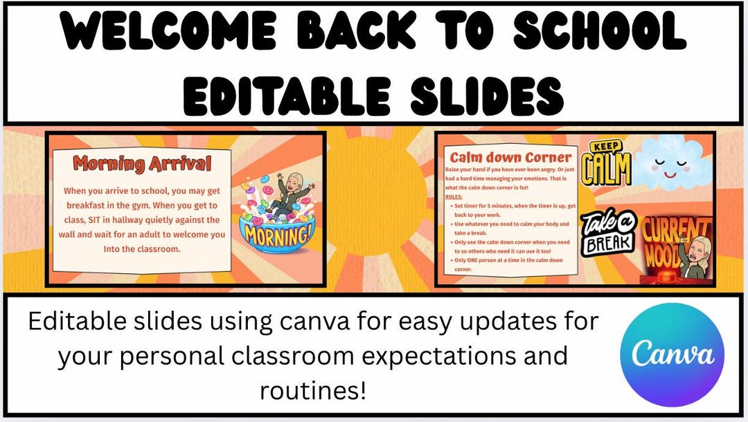 Welcome Back to School Slides: Editable Template - Etsy