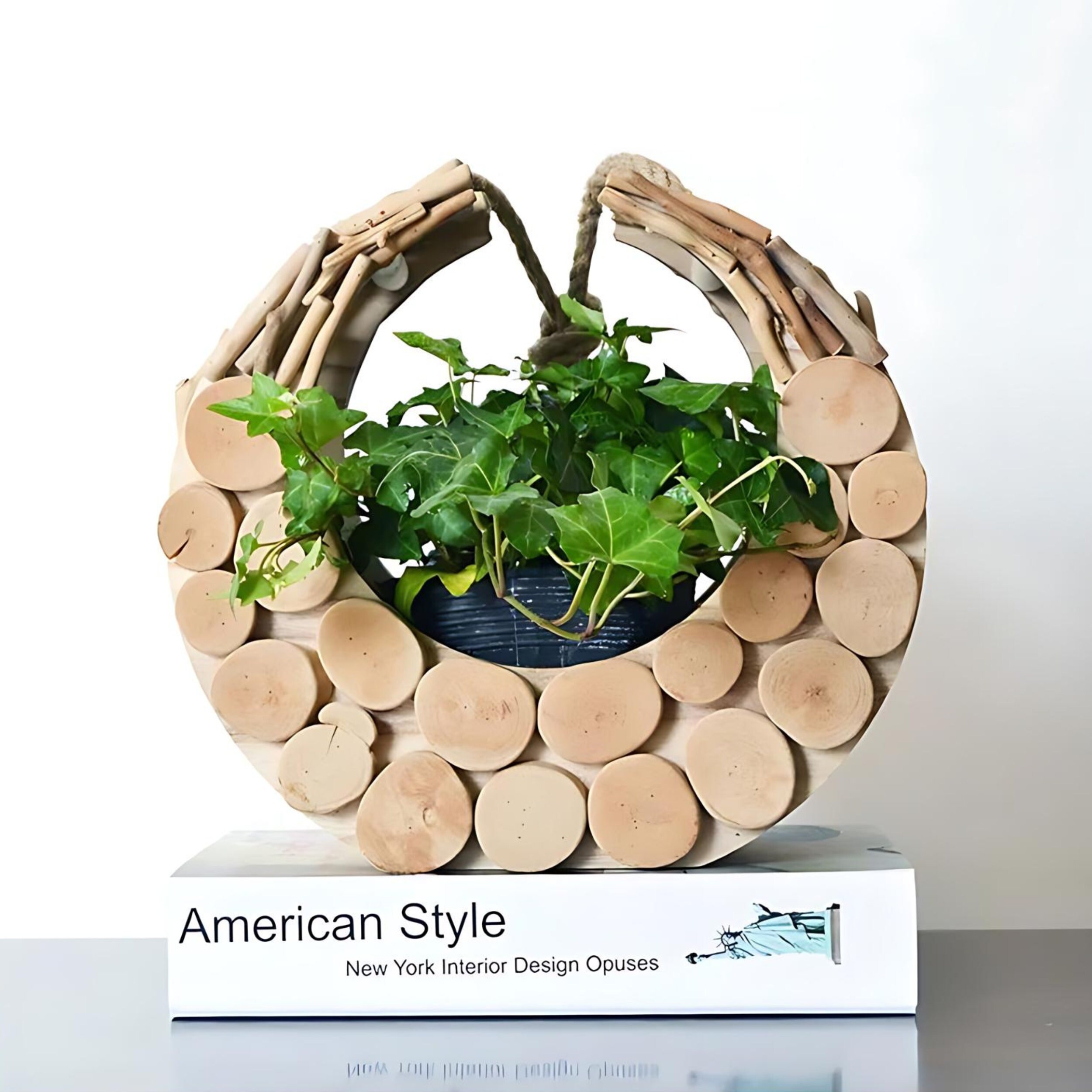 Artisan-made Hanging Flower Pots/solid Wood Wall Vase for Unique Decor ...