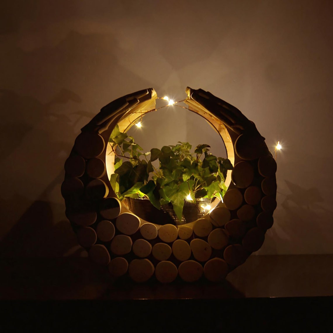 Artisan-made Hanging Flower Pots/solid Wood Wall Vase for Unique Decor ...