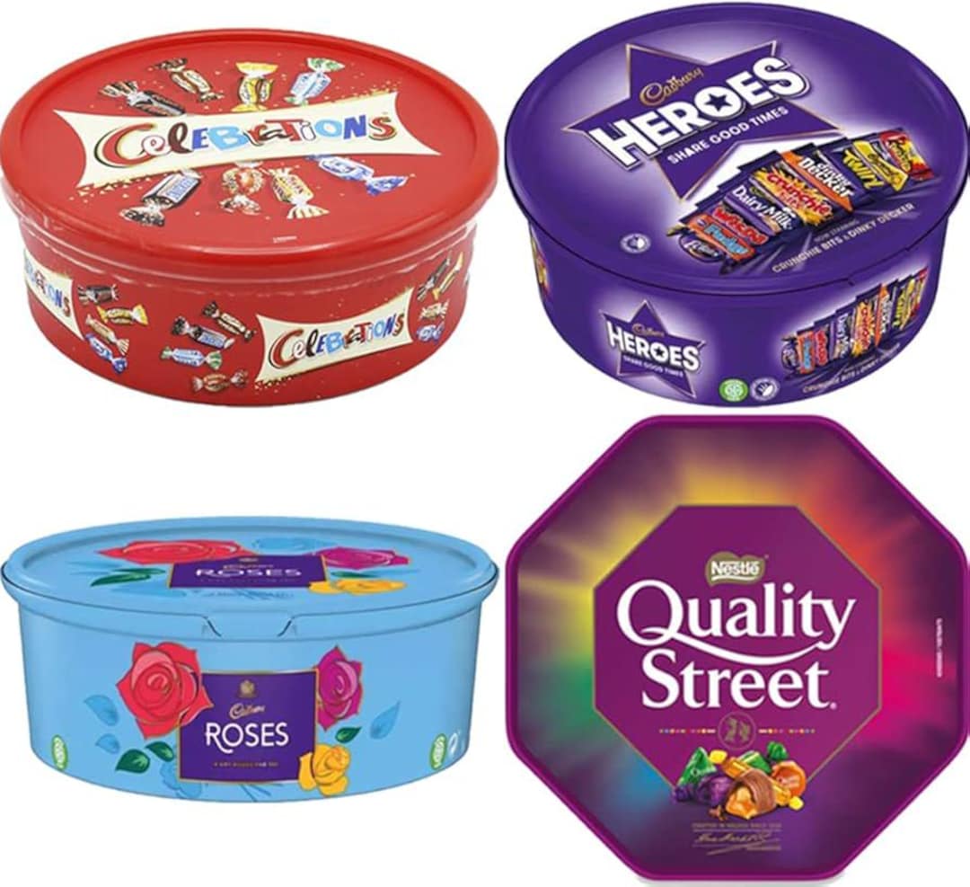 Assorted Chocolate Tubs Pack of 4 Assorted Chocolate for Xmas ( 1 ...