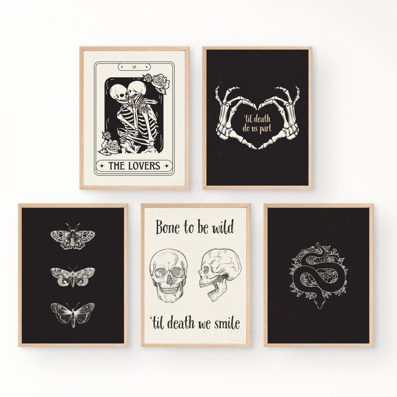 Halloween Set of Six Prints, Halloween Wall Art, Vintage Halloween ...