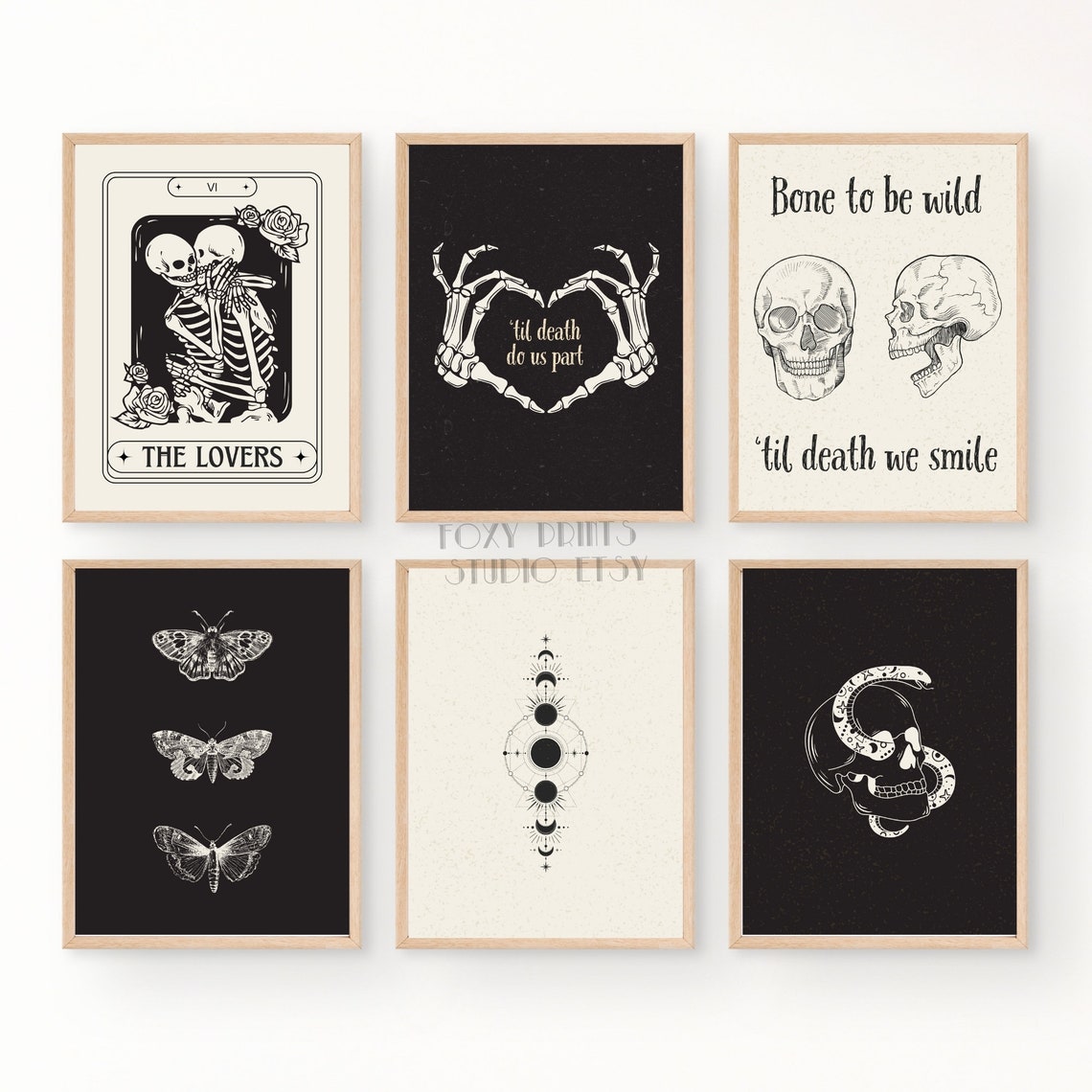 Halloween Set of Six Prints, Halloween Wall Art, Vintage Halloween ...