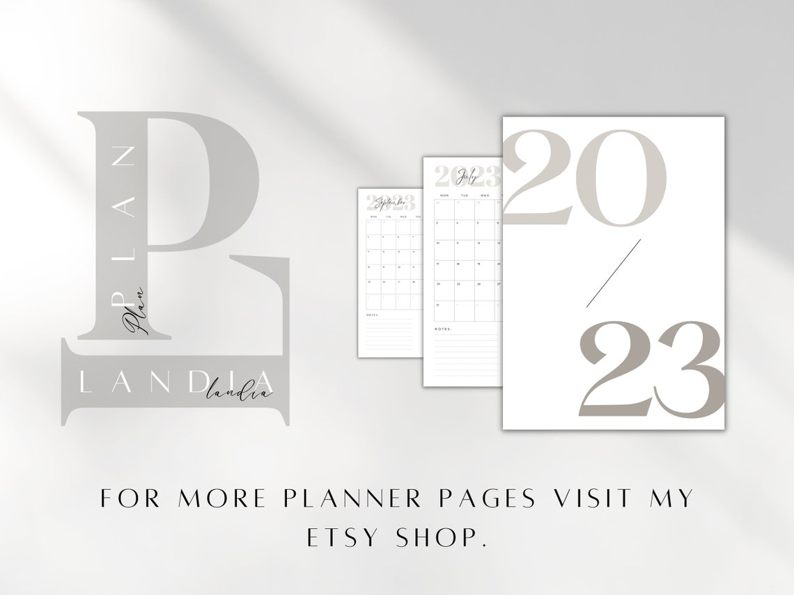 Yearly Calendar 2023 Printable, Digital Yearly Desk Calendar, Dated ...