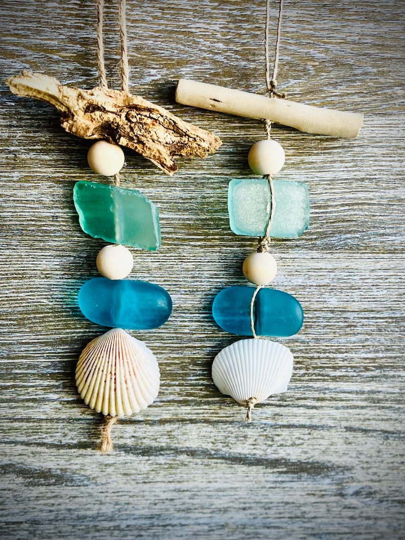 Sea Glass Beach Decor Hanging Etsy