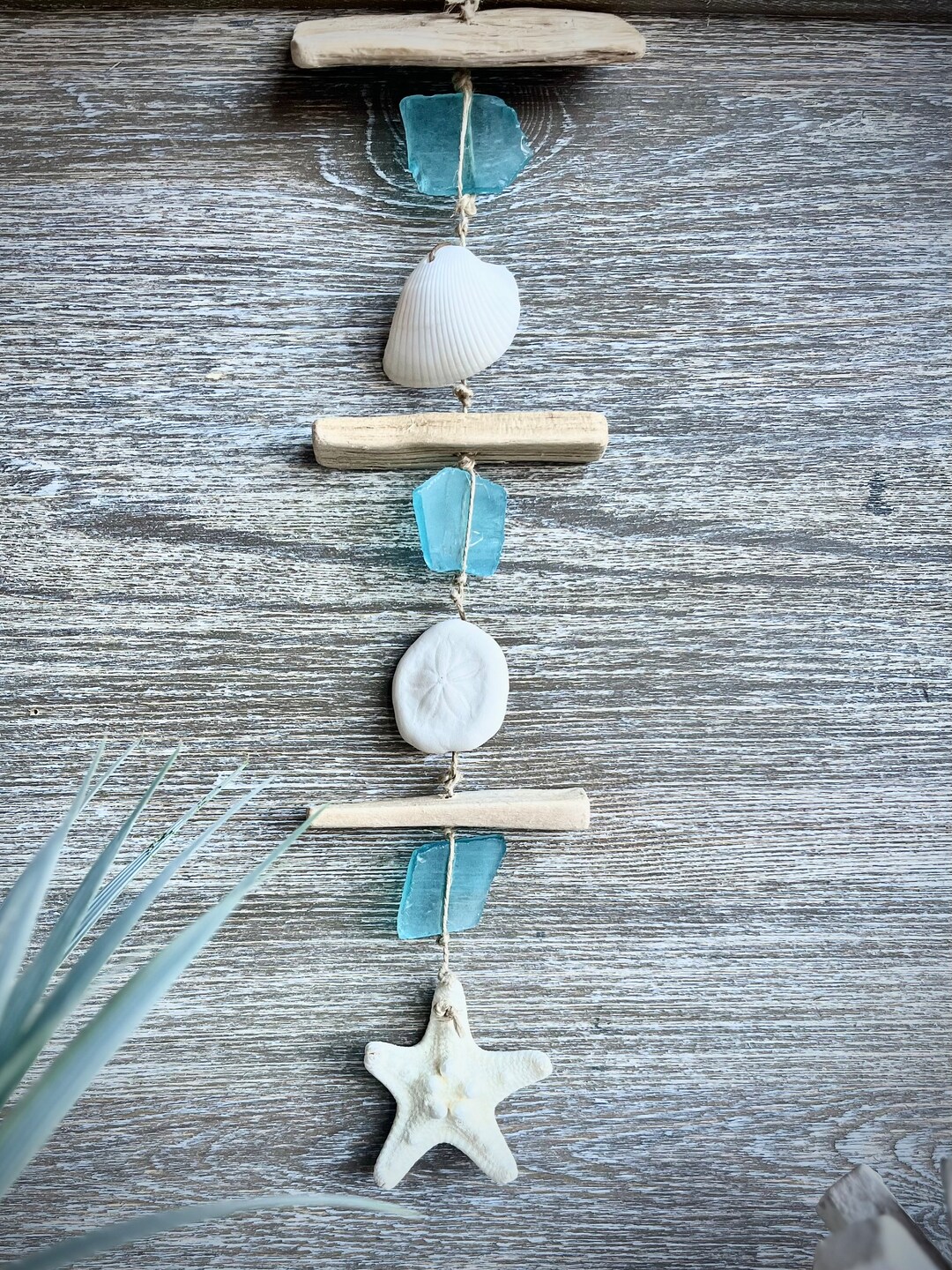 Handcrafted Beach Decor: Driftwood, Sea Glass, Shells Wall Hanging - Etsy