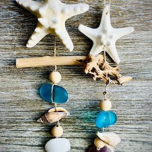 Handmade Beach Decor; Sea Shell/sea Glass Hanging - Etsy