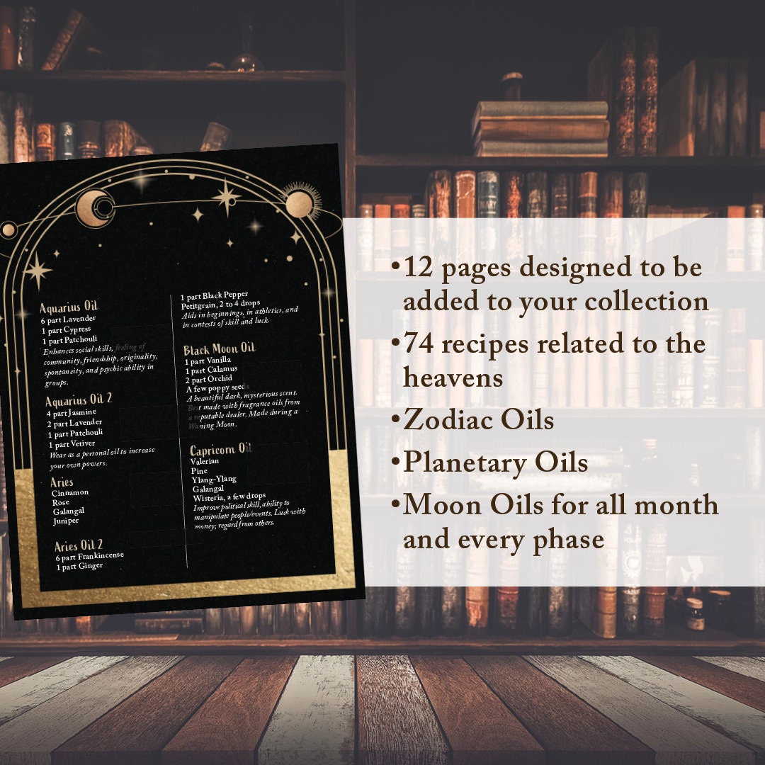 70 Celestial Magic Oil Recipes for Rituals, Perfume Astrology Pagan ...