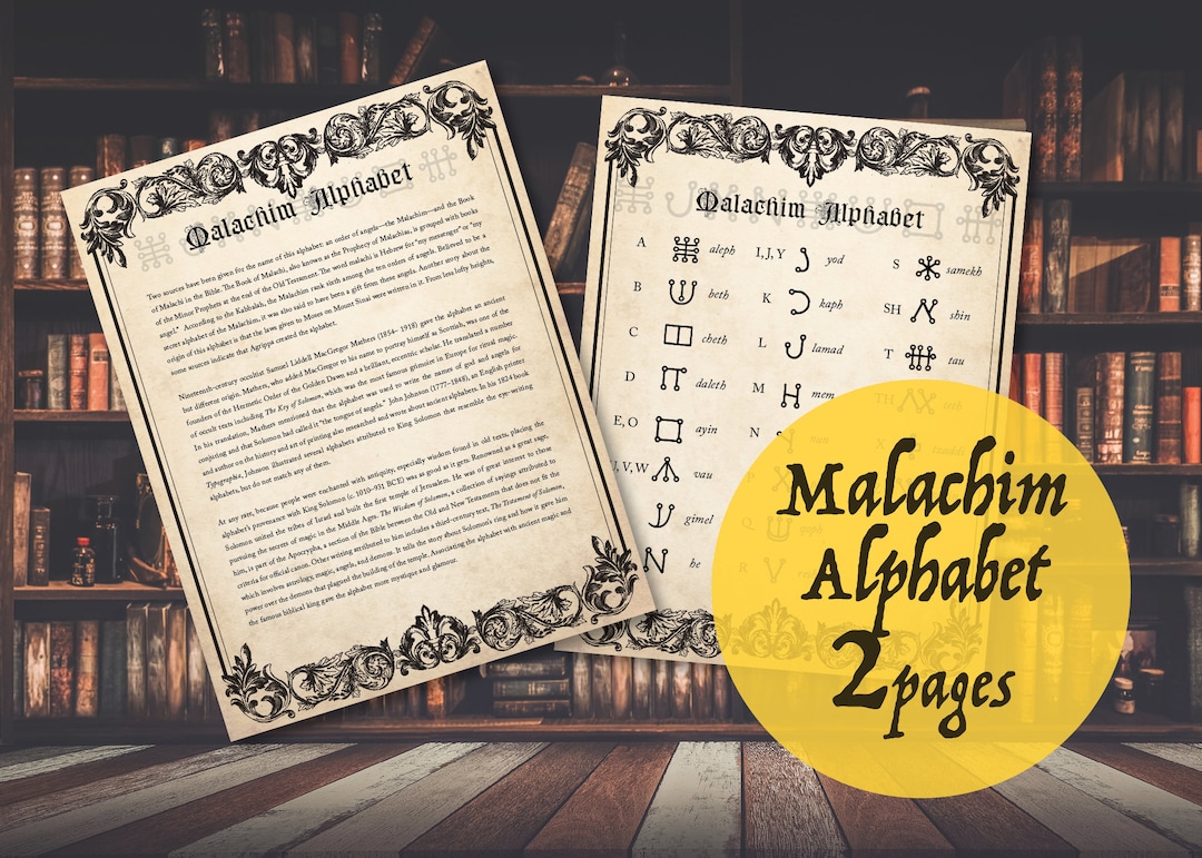 Malachim Magic Alphabet, 2 Pg Printable PDF Download Alphabet, Angel ...