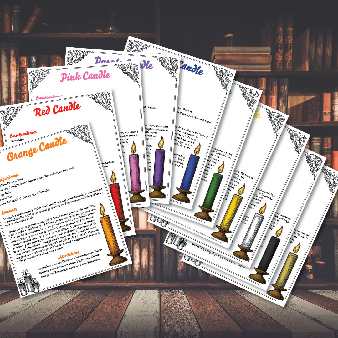 Candle Magic Guide PDF Printable Download, House Hearth Pagan Witch ...
