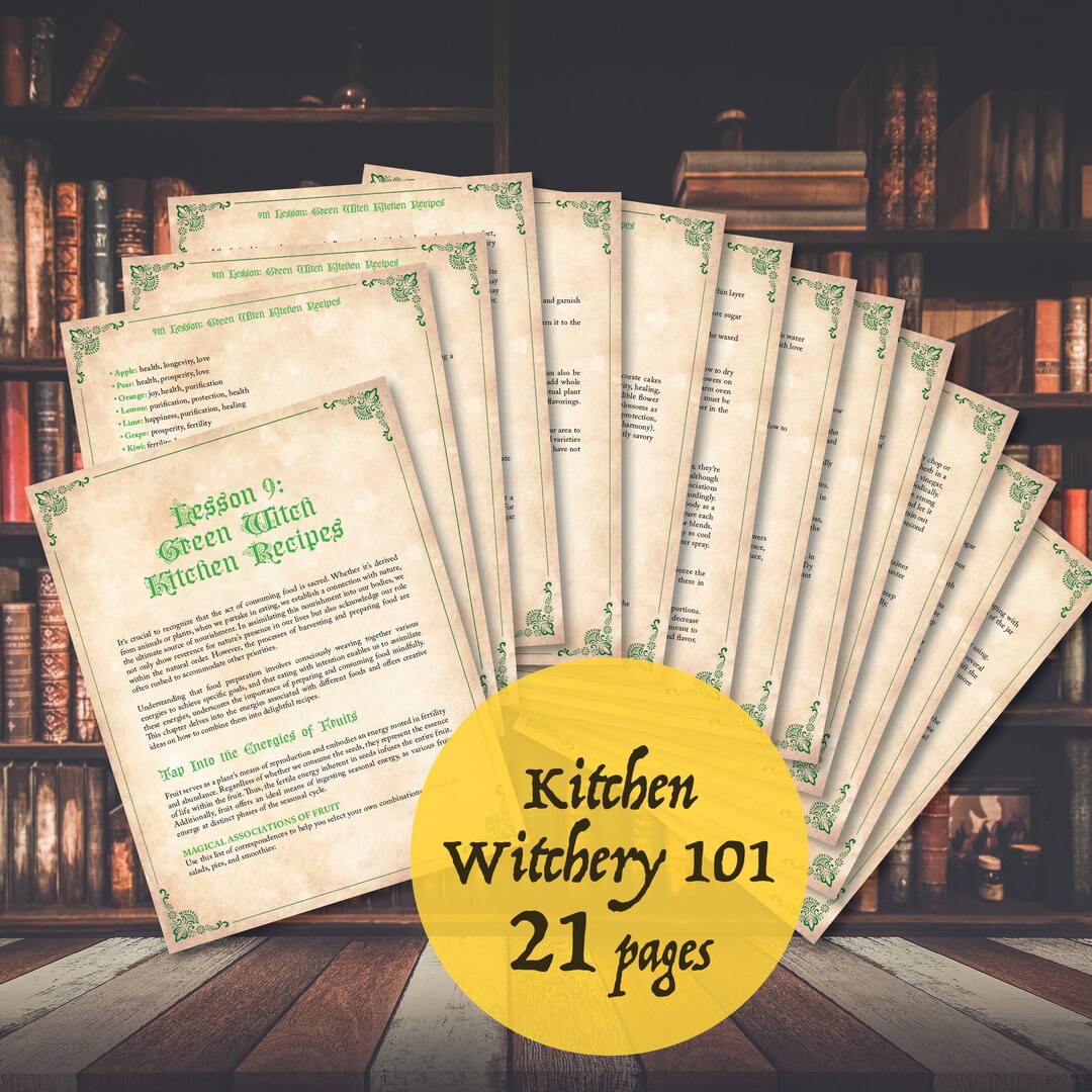 Green Witchcraft 101: 9th Lesson, Intro to Kitchen Witchery, 21 Pages ...