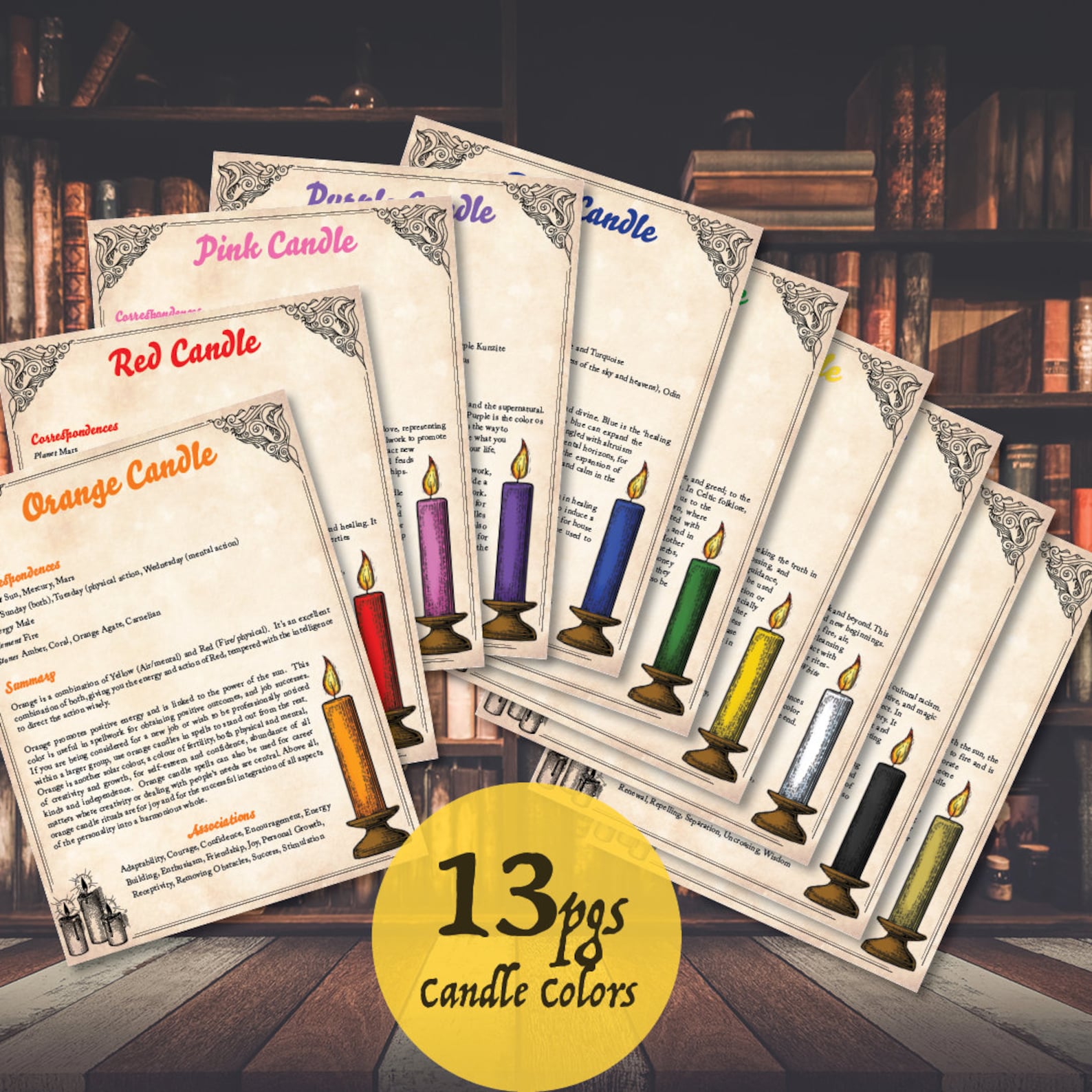 Candle Magic Guide PDF Printable Download, House Hearth Pagan Witch ...