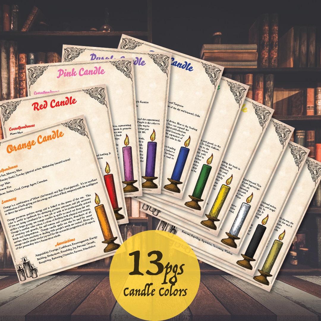Candle Magic Guide PDF Printable Download, House Hearth Pagan Witch ...