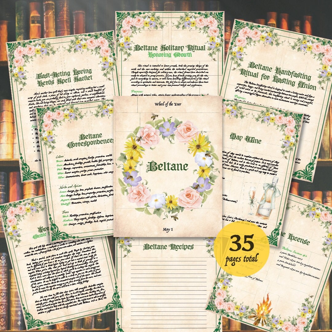 BELTANE 41 Pages Digital Download, Lore Altar Correspondences Rituals ...