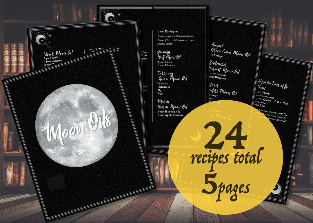 24 Moon Magic Oil Recipes: Wicca Rituals, Esbat Spells (digital ...