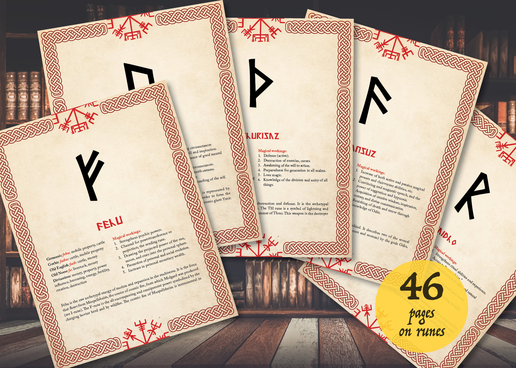 Elder Futhark Runes, Printable PDF Download, Old Norse Pagan Heathen ...