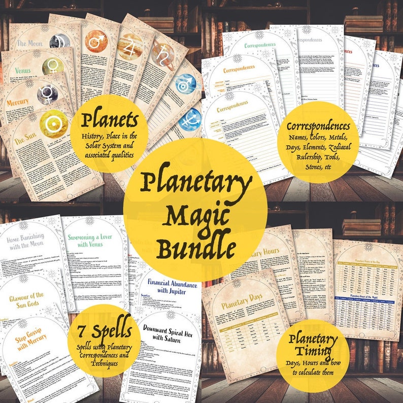 Planetary Magic 41 Pgs PDF Printable Download, Sun Mercury Venus Mars ...