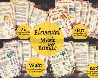 Elemental Magic Guide PDF Printable Download, Alchemy Fire Air Water ...