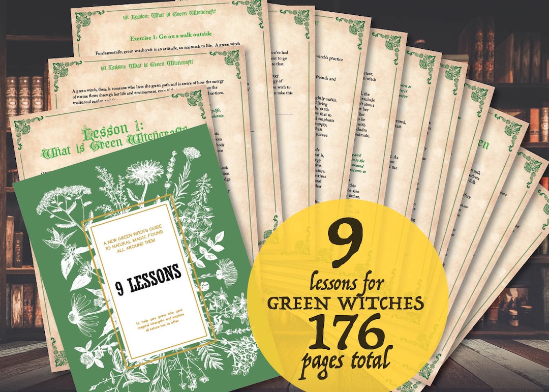 Green Witchcraft 101: 9 Lessons, 176 Pages Digital Download, Green ...