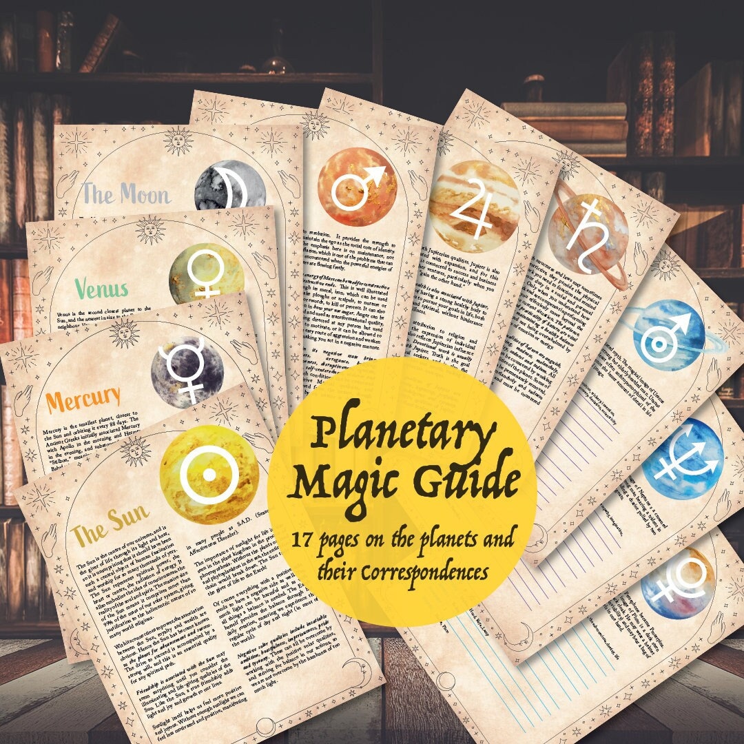 Planetary Magic Correspondences Guide - Pagan Grimoire (PDF Printable ...