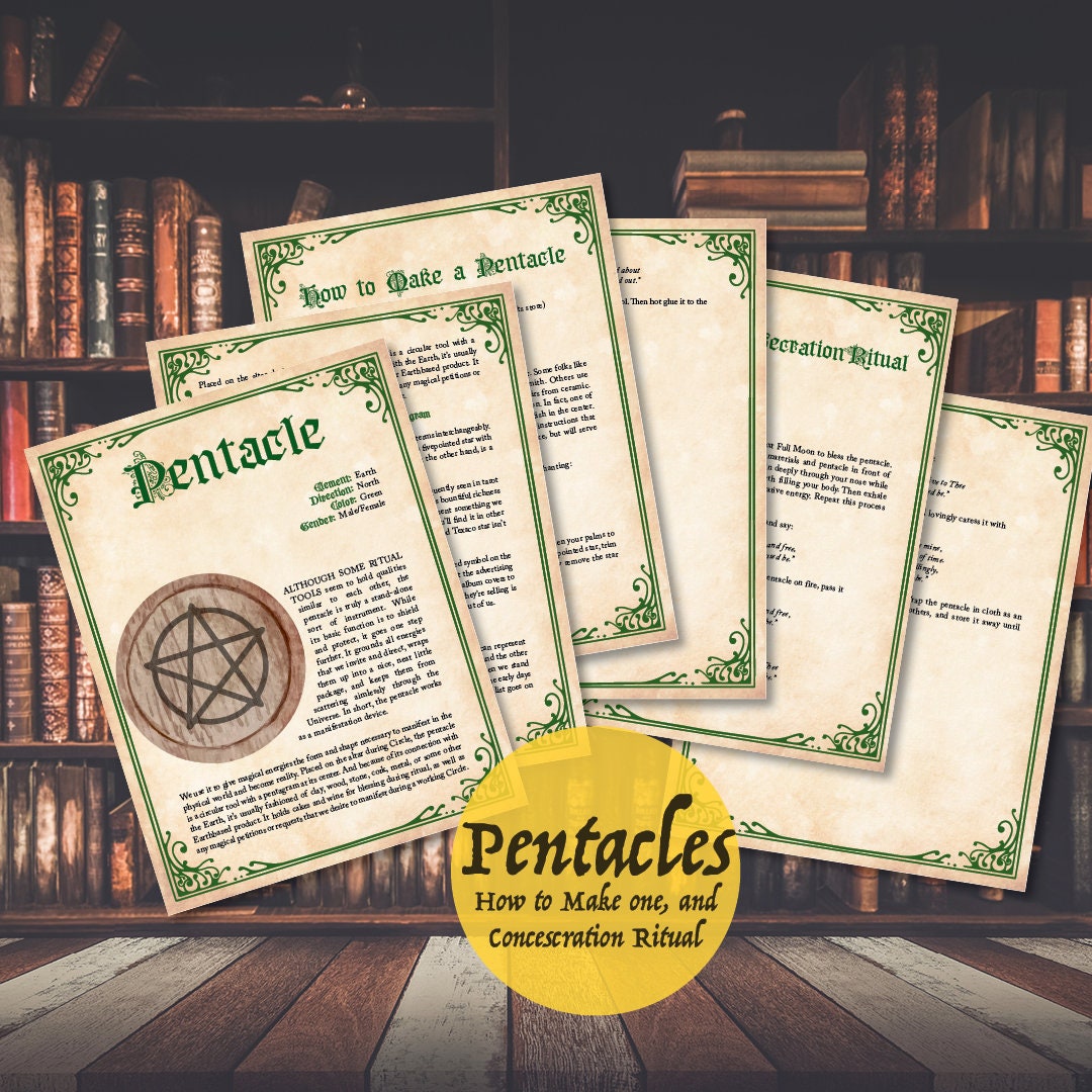 Pentacle 6 Pages Digital Download, Consecration Ritual Altar Plate Bowl ...