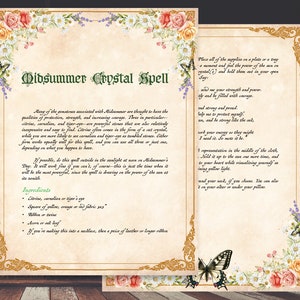 Midsummer Sabbat Printable Set: Witchcraft Rituals, Spells, Recipes ...