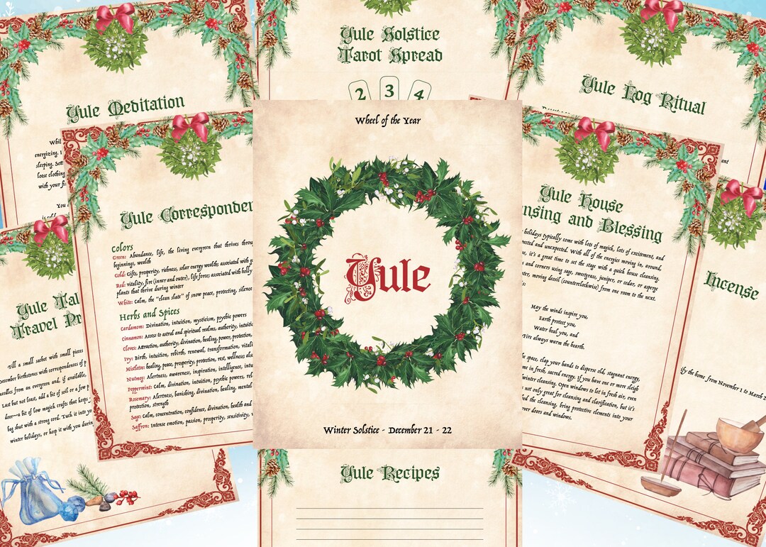 YULE 43 Pages Digital Download, Yule Correspondences, Rituals, Oils ...