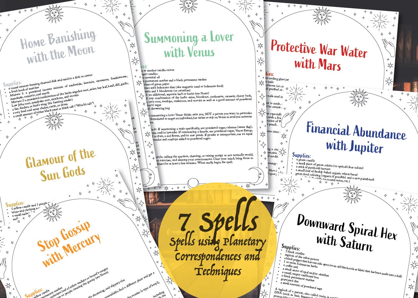 Planetary Magic 41 Pgs PDF Printable Download Sun Mercury - Etsy