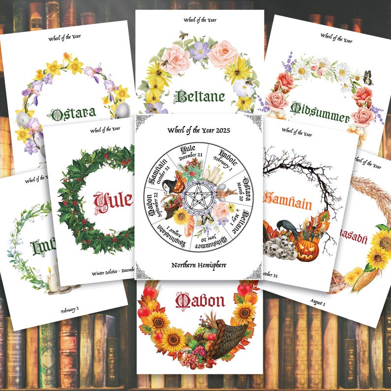 Wheel of the Year 2025 Printable: Sabbats Grimoire Dividers (digital ...