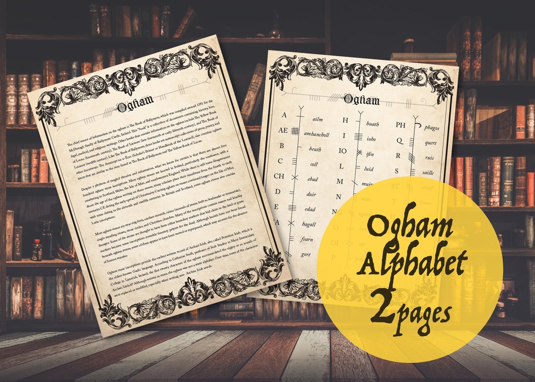 Ogham, 2 Pg Printable PDF Download Alphabet, Druid Celtic Tree Irish ...