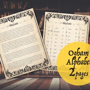 Ogham, 2 Pg Printable PDF Download Alphabet, Druid Celtic Tree Irish ...