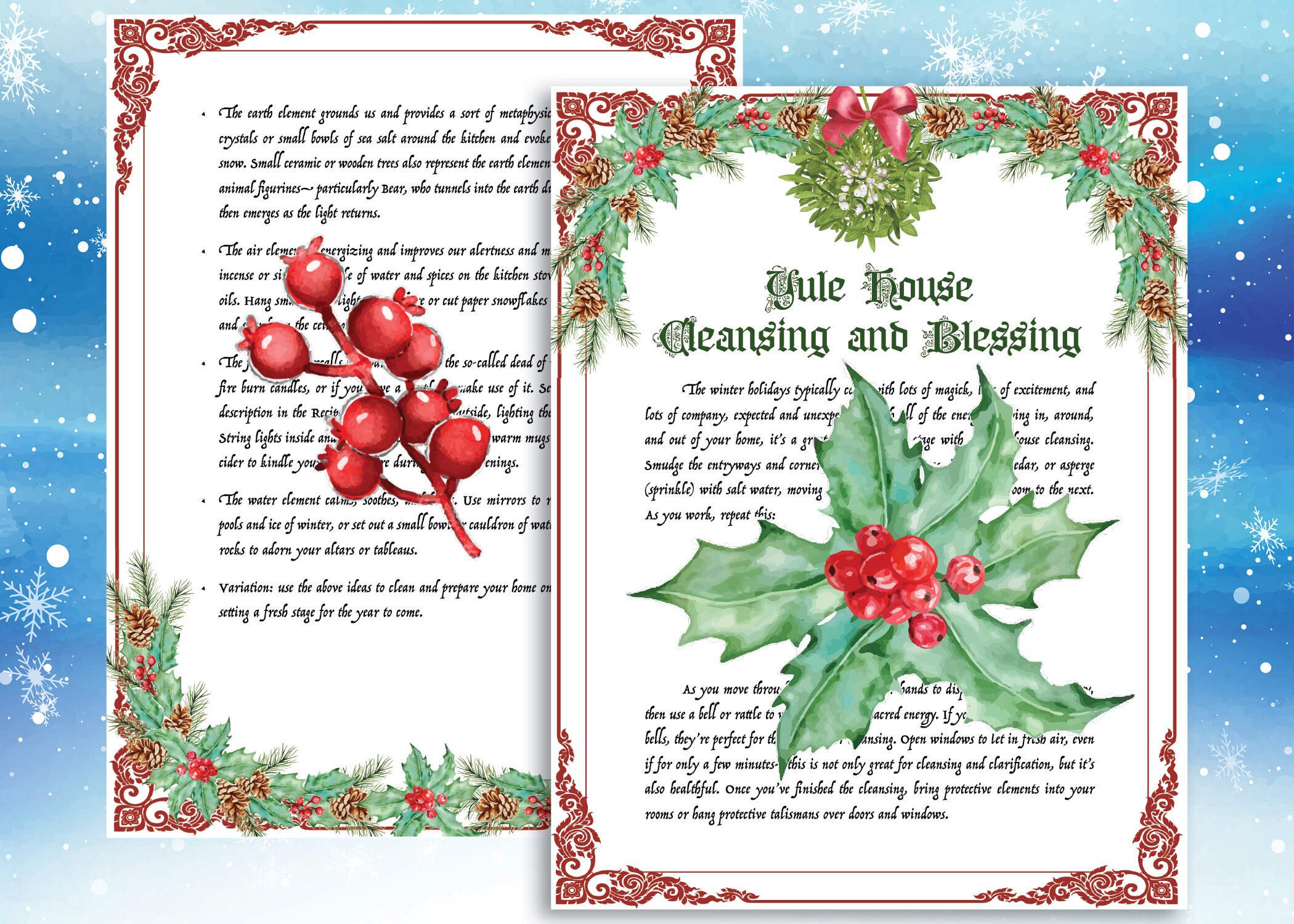 YULE 43 Pages Digital Download, Yule Correspondences, Rituals, Oils ...