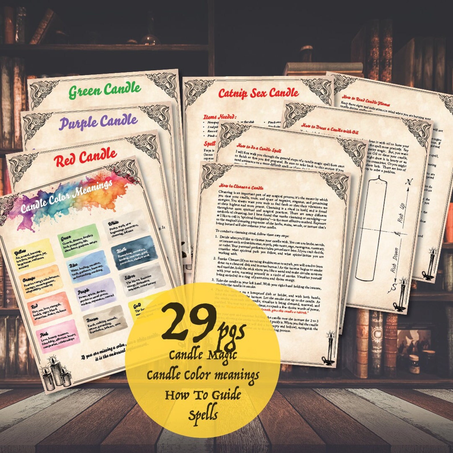 Candle Magic Guide PDF Printable Download, House Hearth Pagan Witch ...