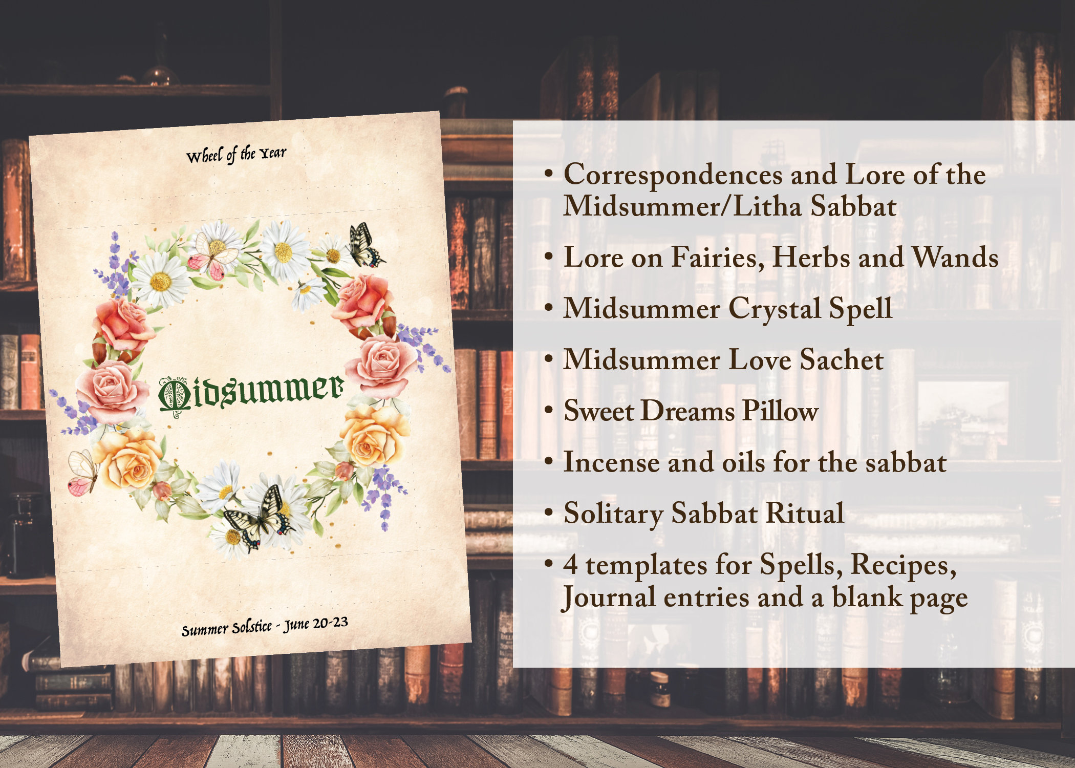 Midsummer Sabbat Printable Set: Witchcraft Rituals, Spells, Recipes ...
