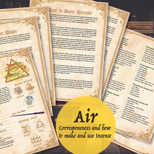 Elemental Magic 28 Pgs PDF Printable Download, Alchemy Fire Air Water ...