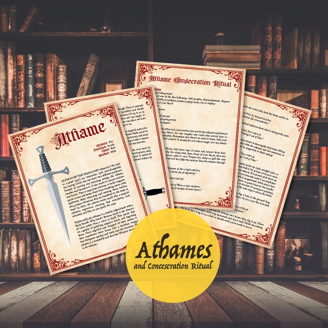 Athame Consecration Ritual: Witchcraft Grimoire Pages (digital Download ...