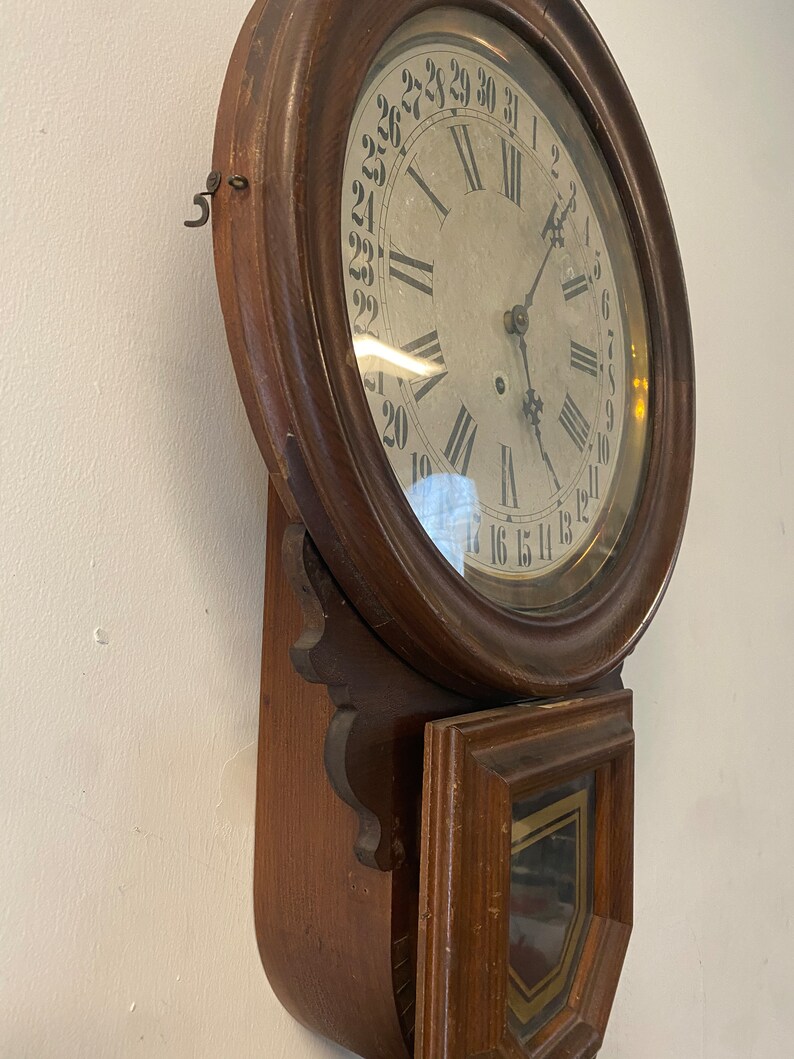 Antique Ingraham Co. Dew Drop Calendar Wall Clock - Etsy