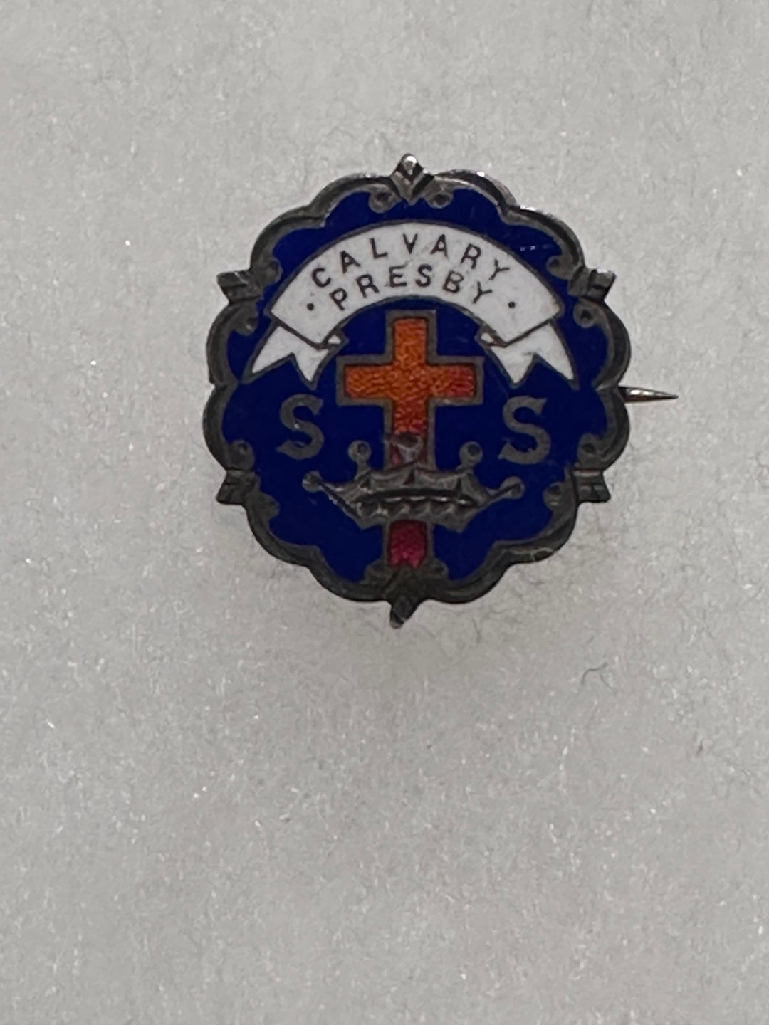 Vintage Calvary Cross & Crown Sunday School Littles System Button Pin ...