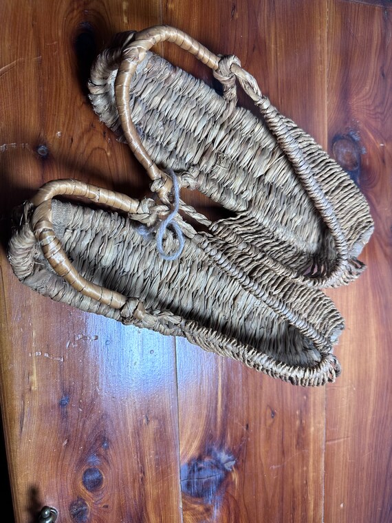 Vintage straw sandals with - Gem