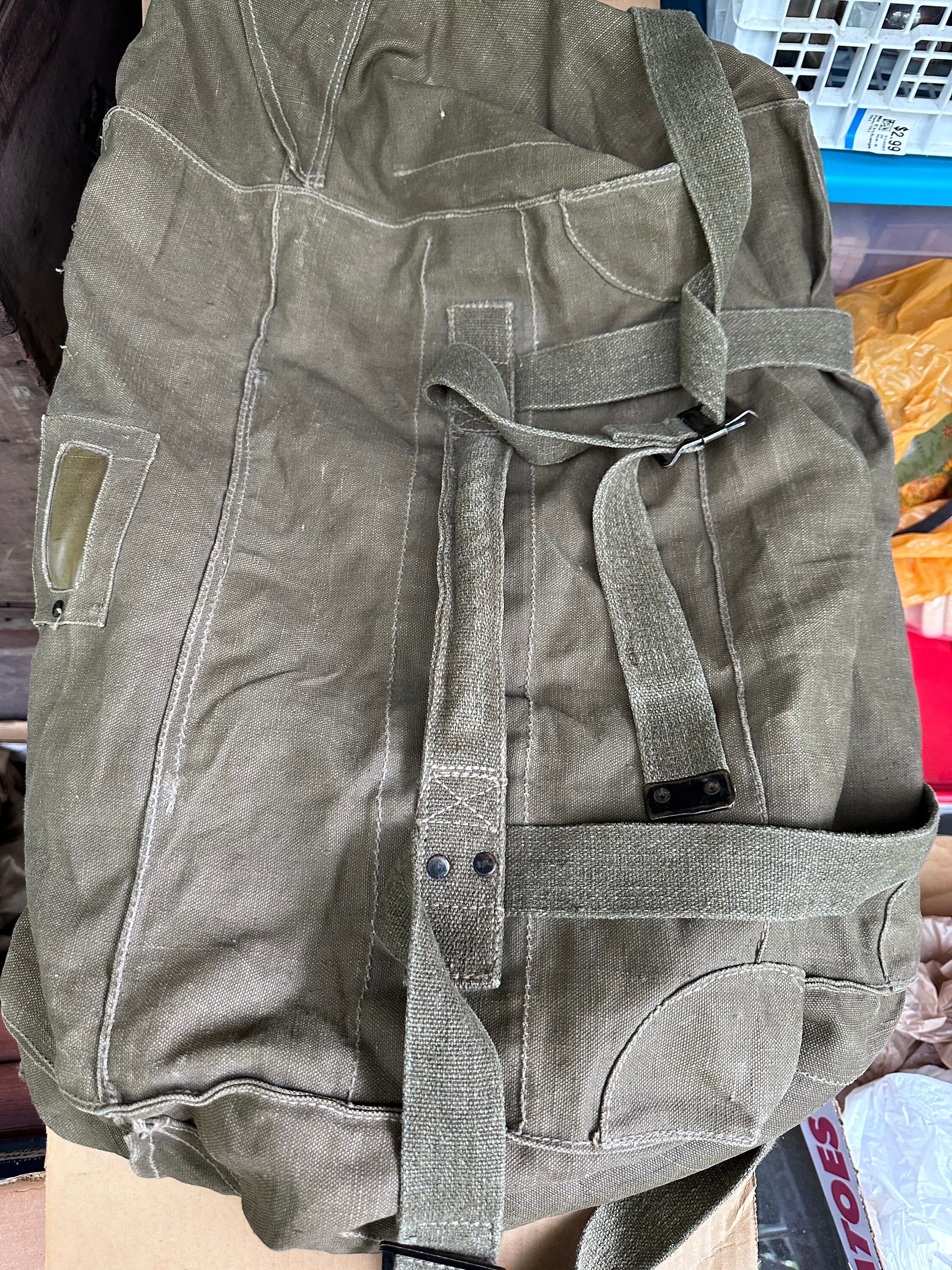 Vintage Military / Mail Satchel / Bag. Green With Metal Chain That ...