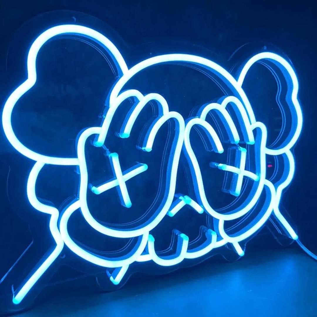 Kaws Neon LED Wall Art Sign - Etsy