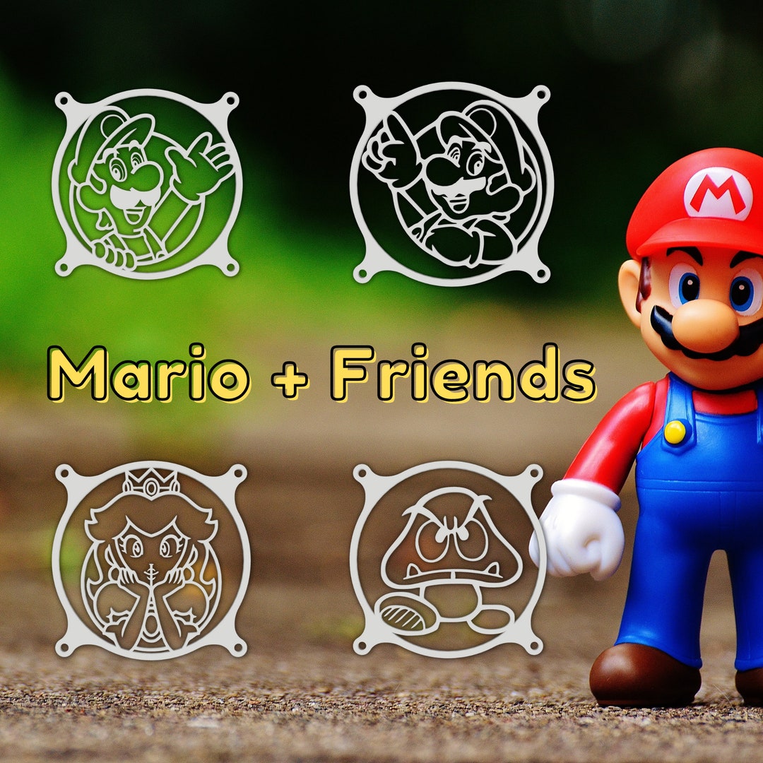 Mario & Friends Gaming Computer Fan Shroud / Grill / Cover Custom 3D ...