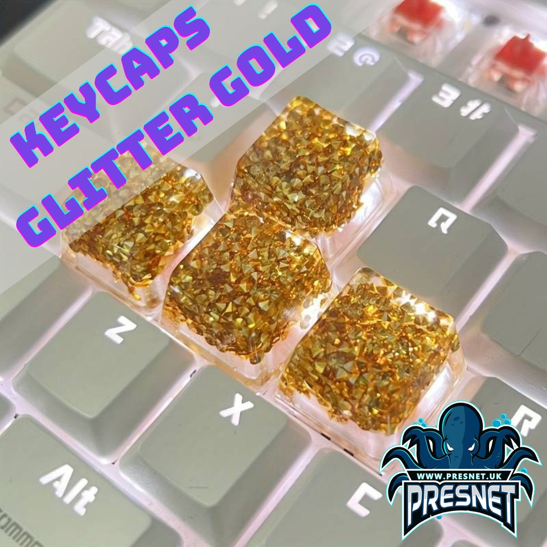 Glitter Gold Artisan Keycap for Cherry MX Keycap Mechanical Gaming ...